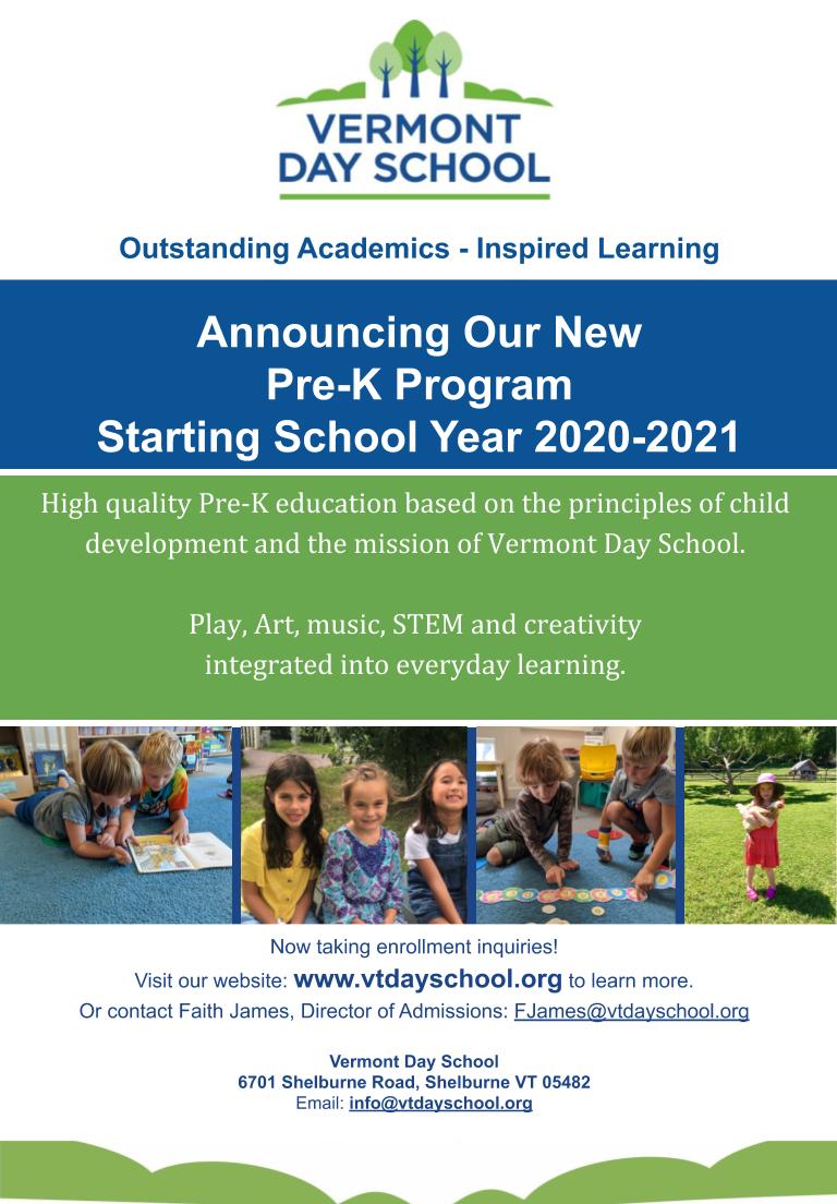 Vermont Day School to Add High Quality Pre-K Program in 2020 – Vermont ...